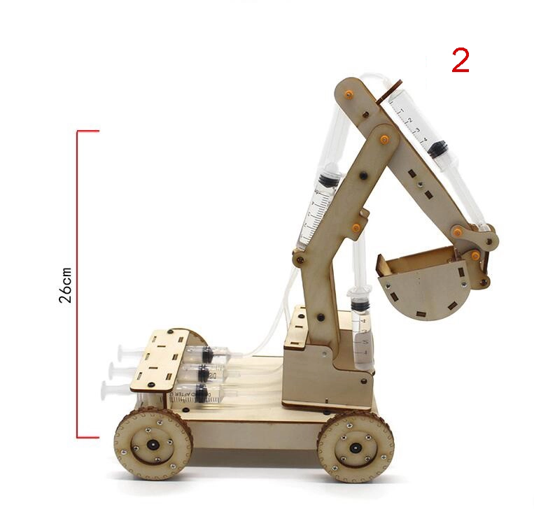 DIY Wooden Handmade Hydraulic Excavator Model
