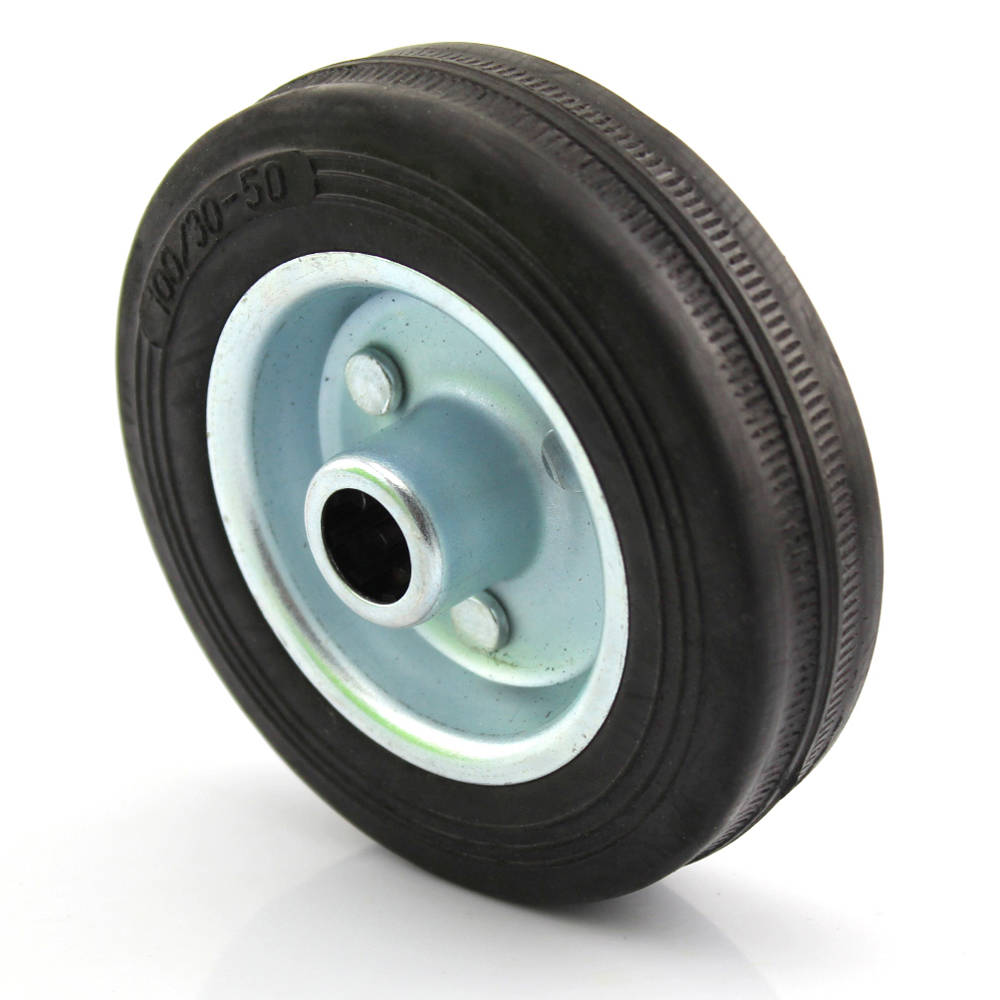 Large Load Bearing Metal Rubber Wheel 100mm 50kg
