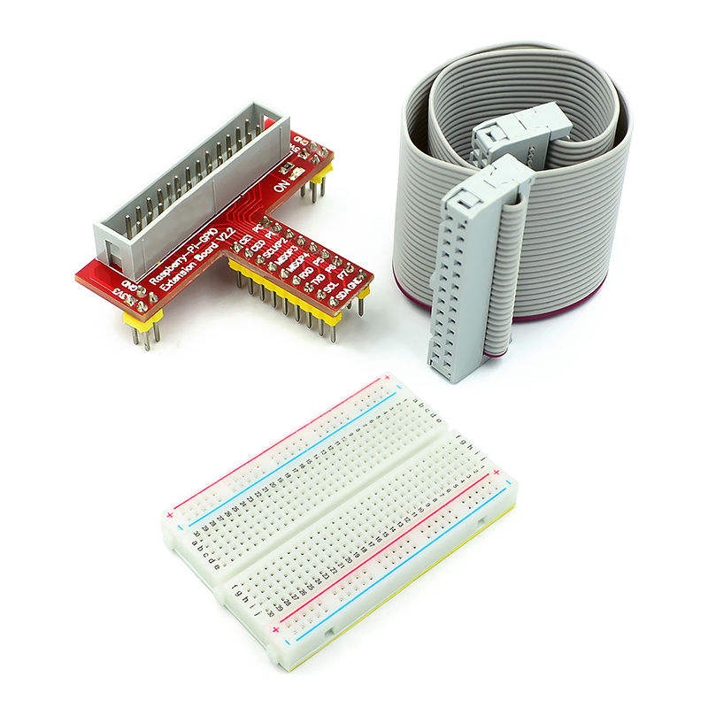 Raspberry Pi DIY GPIO Extension Kits (Cable+400 Hole Breadboard+GPIO ...