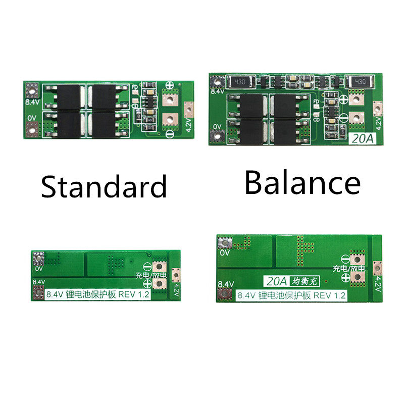 2S 20A BMS 7.4V 8.4V 18650 Lithium Battery Protection Board