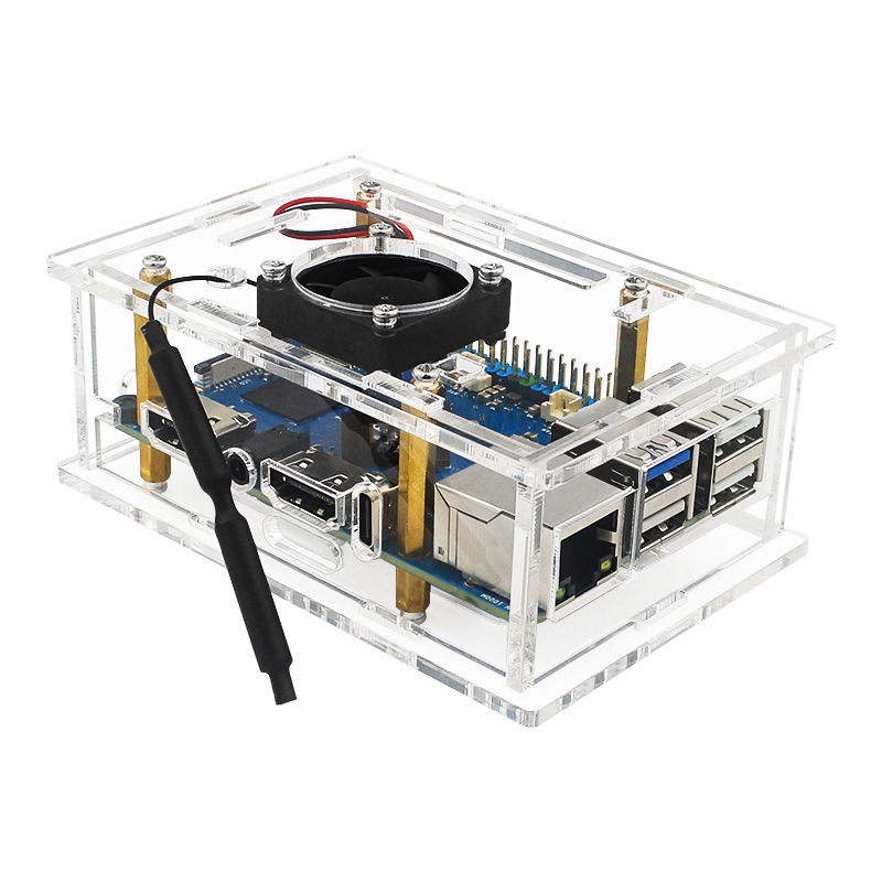 Orange Pi 5Pro Ultra Transparent Acrylic Shell Fan Antenna Protective ...