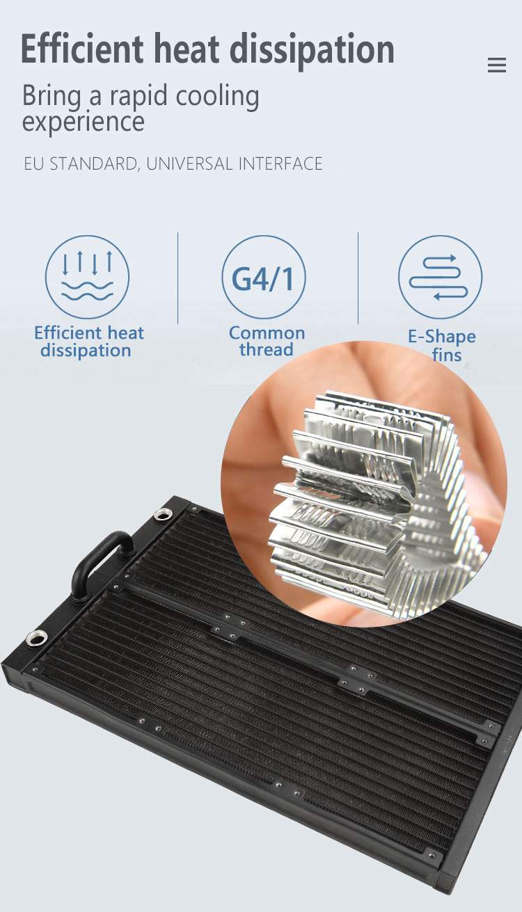 OCOCOO 360mm Double Layer Radiator All Aluminum G1/4 Thread Computer ...