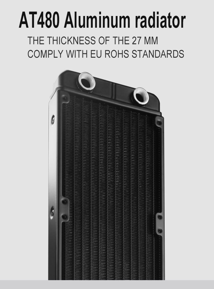 OCOCOO 480mm Water Cooling Radiator All Aluminum Heatsink G1/4 Thread ...