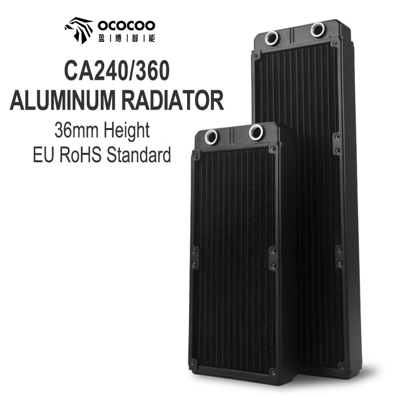 OCOCOO 240 360 Aluminum Radiator 36mm G1/4 Thread Black Computer Laptop ...