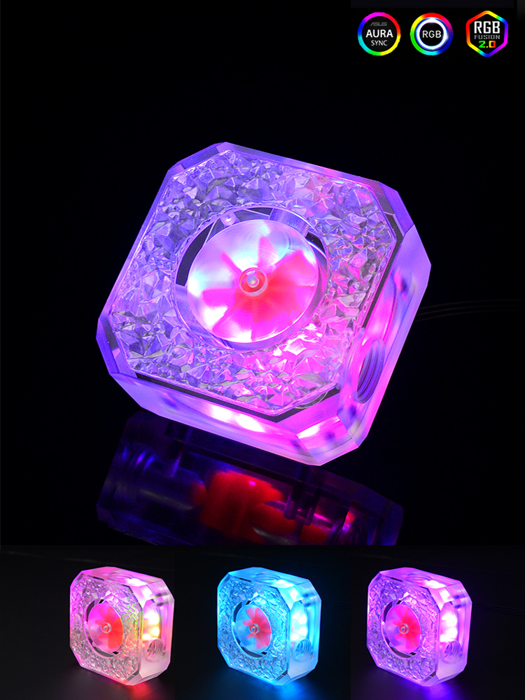 OCOCOO Water Flow Meter Indicator RGB Light G1/4 Thread Computer Water ...