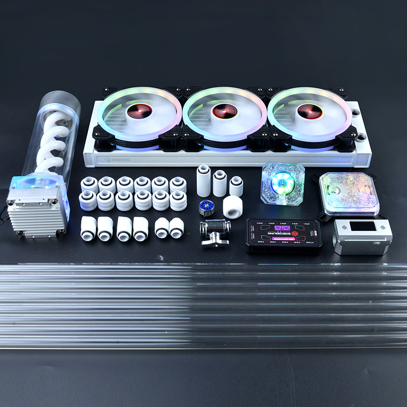 OCOCOO INTEL AMD Water Cooling Kit RGB Lights CPU Block Computer ...