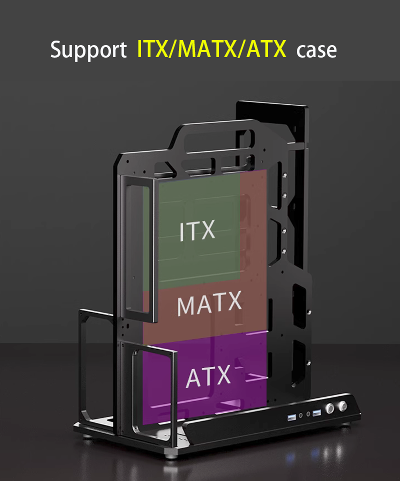 OCOCOO Computer Case ATX M-ATX ITX Water Cooling DIY Aluminum 240MM ...