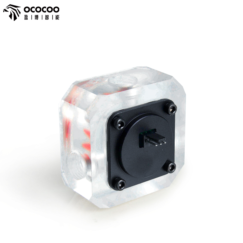 OCOCOO Water Flow Meter Indicator RGB Light G1/4 Thread Computer Water ...
