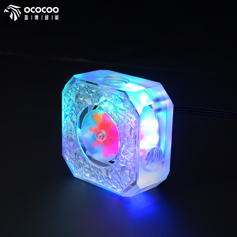 OCOCOO Water Flow Meter Indicator RGB Light G1/4 Thread Computer Water ...