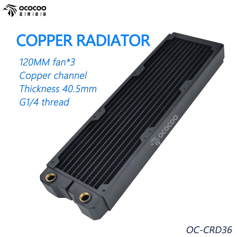 OCOCOO Copper Radiator 120mm Length 40.5mm Thickness Water Cooled Heat ...