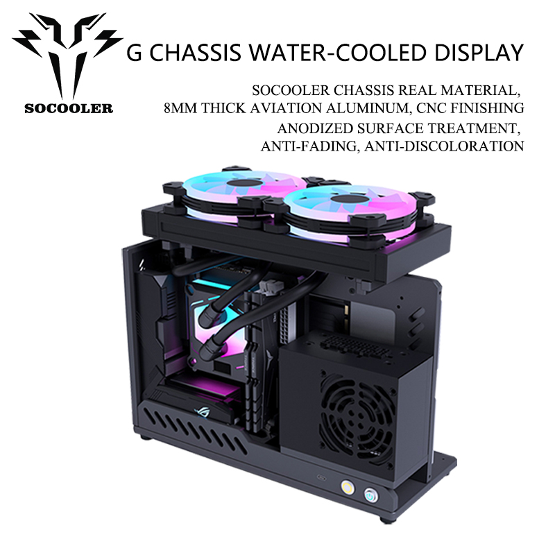 OCOCOO Computer Case ATX M-ATX ITX Water Cooling DIY Aluminum 240MM ...