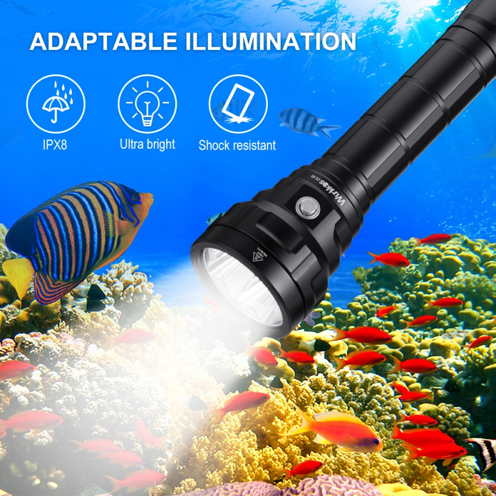 Wurkkos DL40 Powerful 5000lm Flashlight, Diving Light with 4*LH351D ...