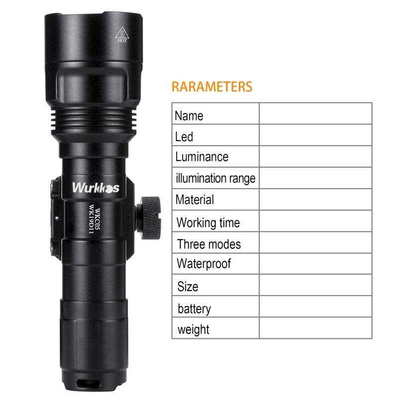 WKC05 Tactical Flashlight Professional Tactical Flashlight XPL 1000 ...