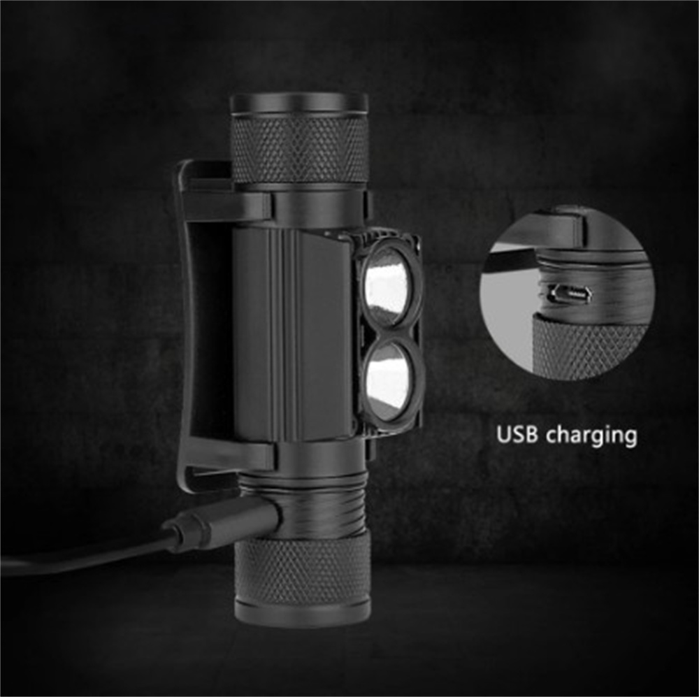 18650 Headlight 1100LM LED White Light Head Torch USB Recharger ...
