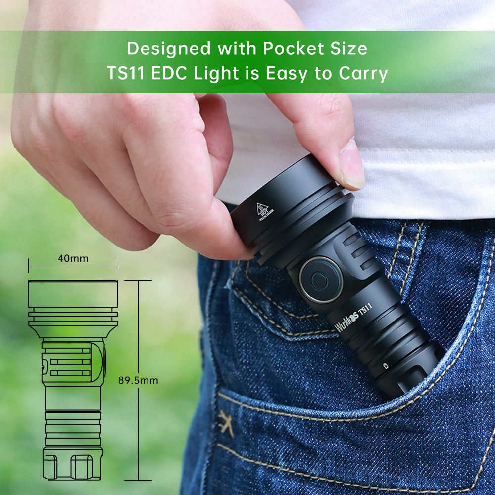 Wurkkos TS11 2000LM Powerful Rechargeable EDC Flashlight SFT40 with RGB ...