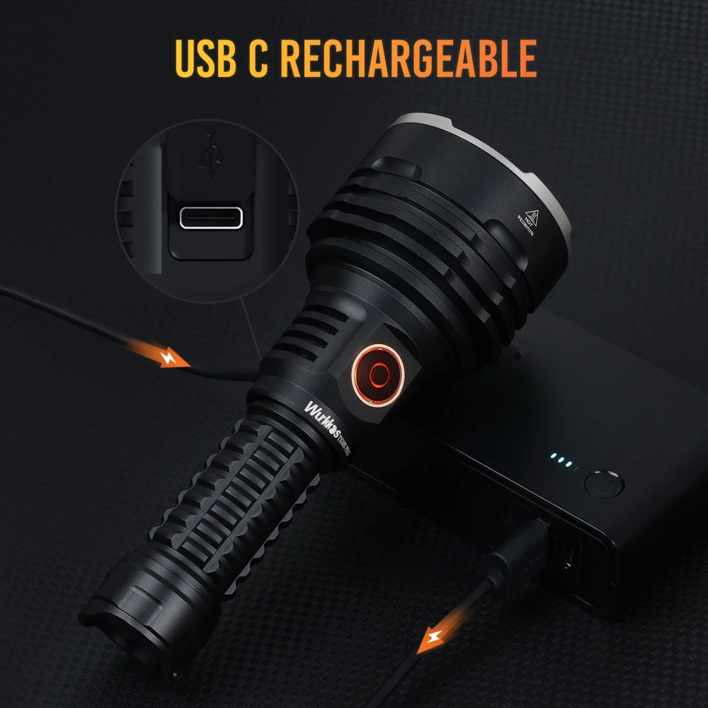 Wurkkos TS30S PRO Powerful 6000lm Flashlight, Reverse charging, 1086 ...
