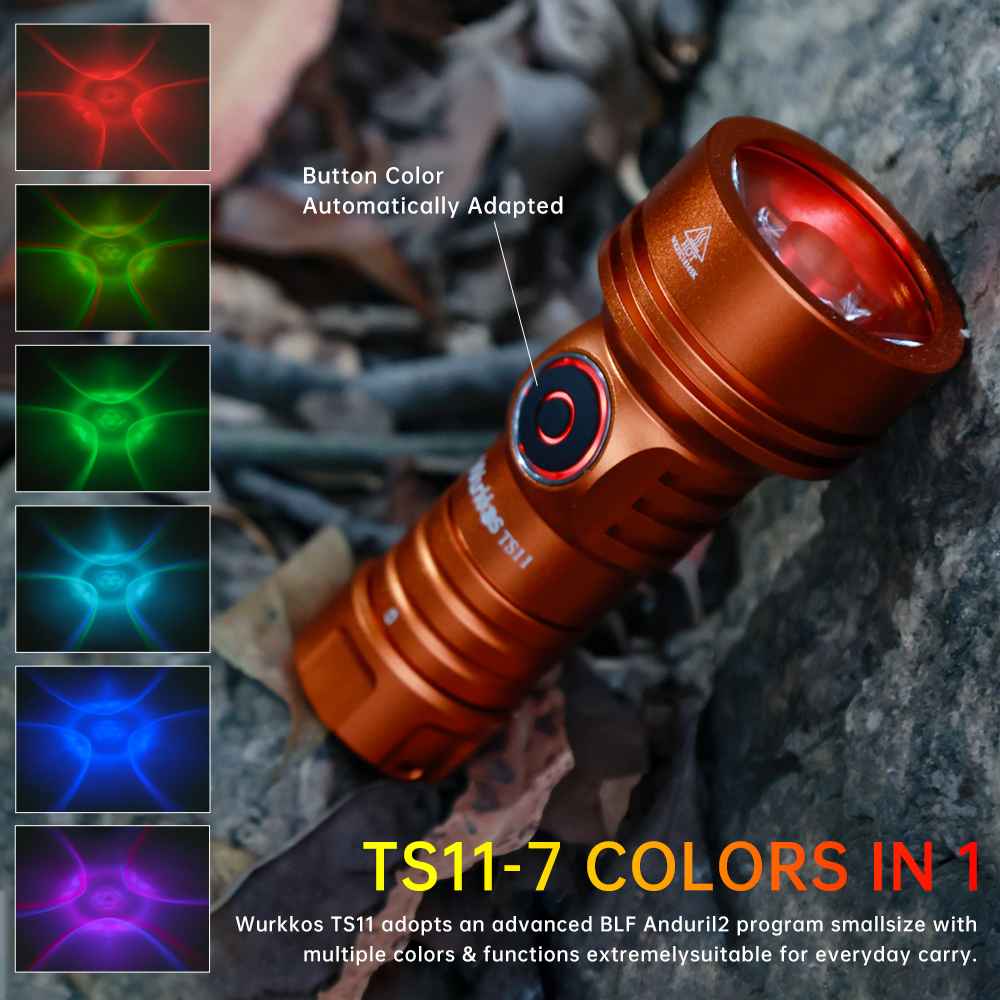 Wurkkos TS11 2000LM Powerful Rechargeable EDC Flashlight SFT40 with RGB ...
