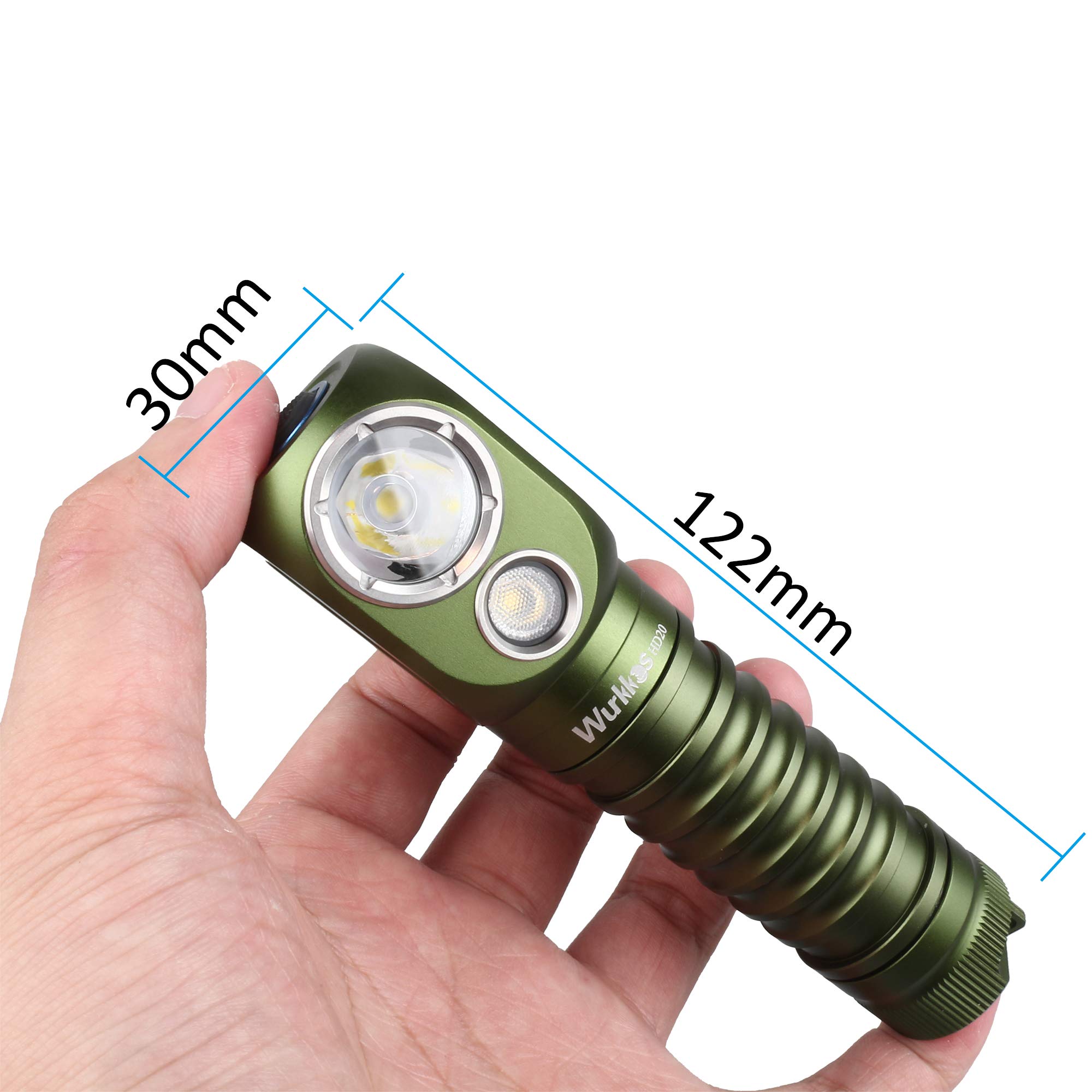 HD20 USB C Rechargeable Headlamp 21700 Flashlight 2000lm Dual LED ...