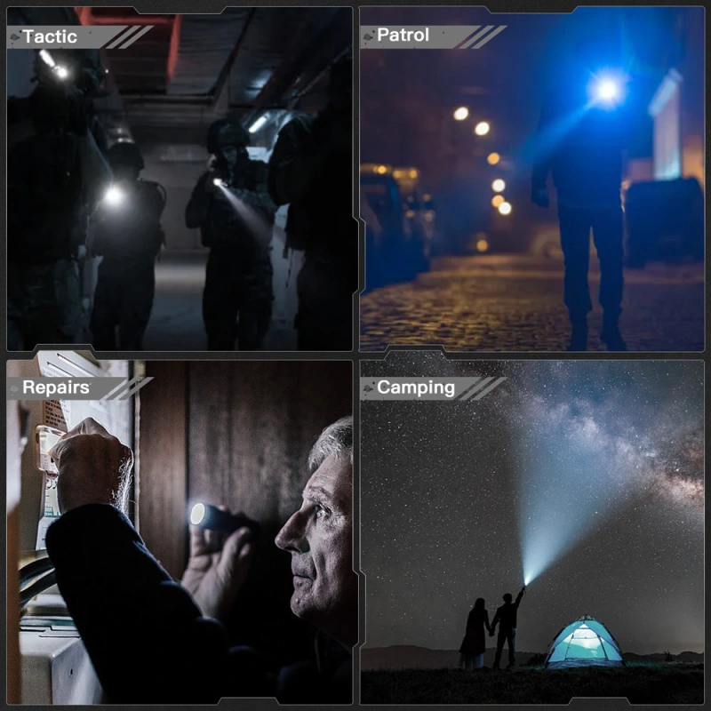 Wurkkos TD03 USB C Rechargeable Tactical Flashlight, SFT40 5000K 1800lm Throw 353M Rotary Switch ...