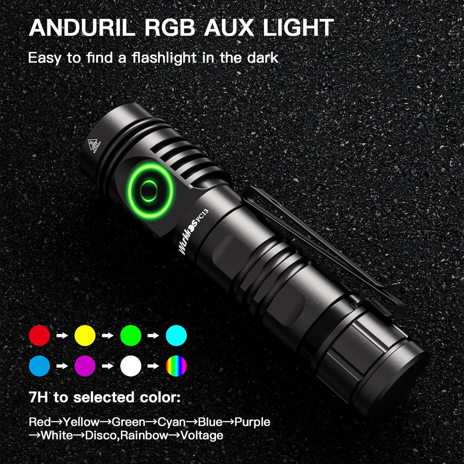【Flash Deal $18.99】Wurkkos FC13 3500lm Flashlight, Reverse Charging, RGB AUX Button Light ...