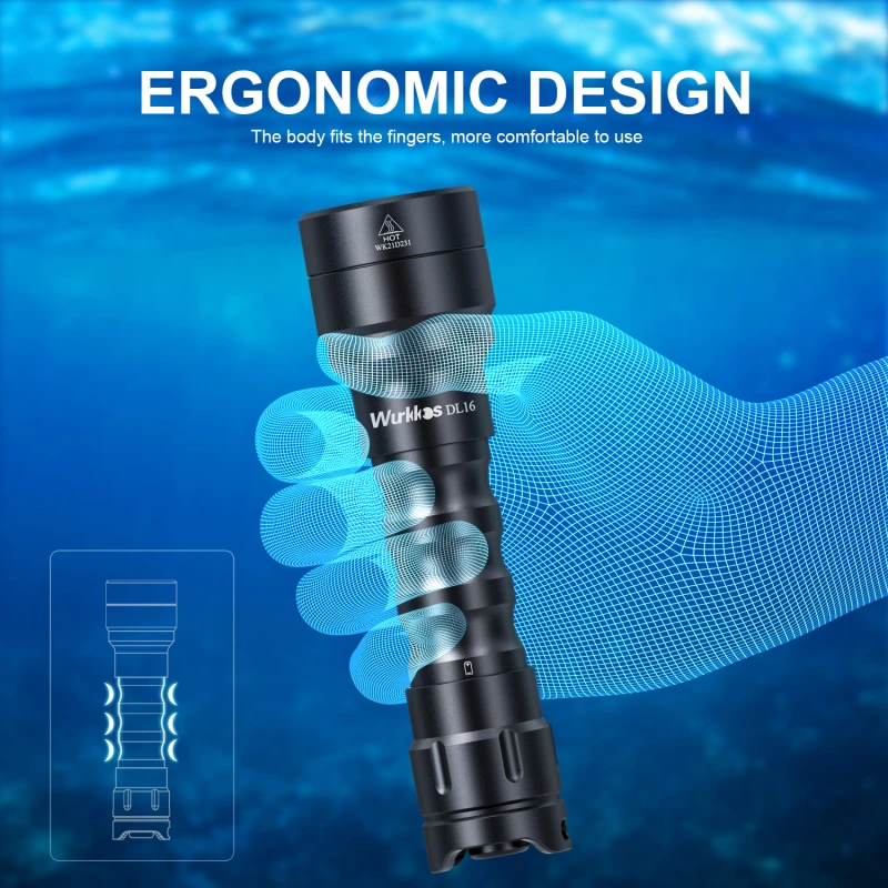 【USA Warehouse】Wurkkos DL16 Diving flashlight Cost-Effective 2000lm ...