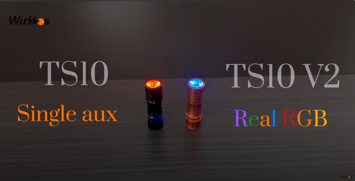 Wurkkos TS10 V2 | High CRI LED | Anduril 2 UI | RGB Aux LEDs | 1300 ...