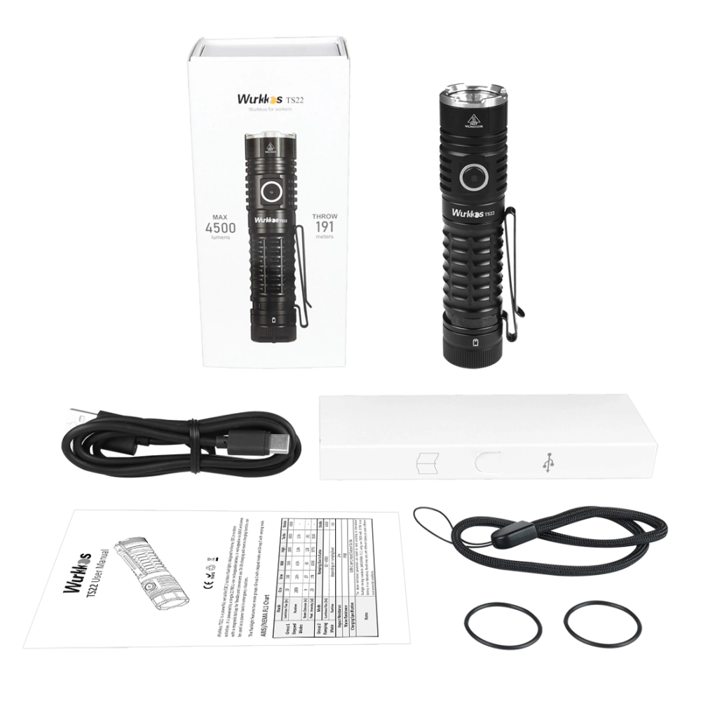 Wurkkos TS22 XHP70.3 LED Flashlight - 4500 Lumen, High CRI, Magnetic ...