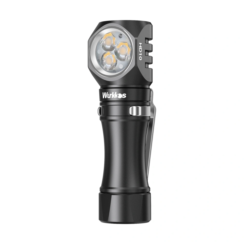 Wurkkos HD10 Mini Right Angle Flashlight, Max output 1200 Lumens/129M ...