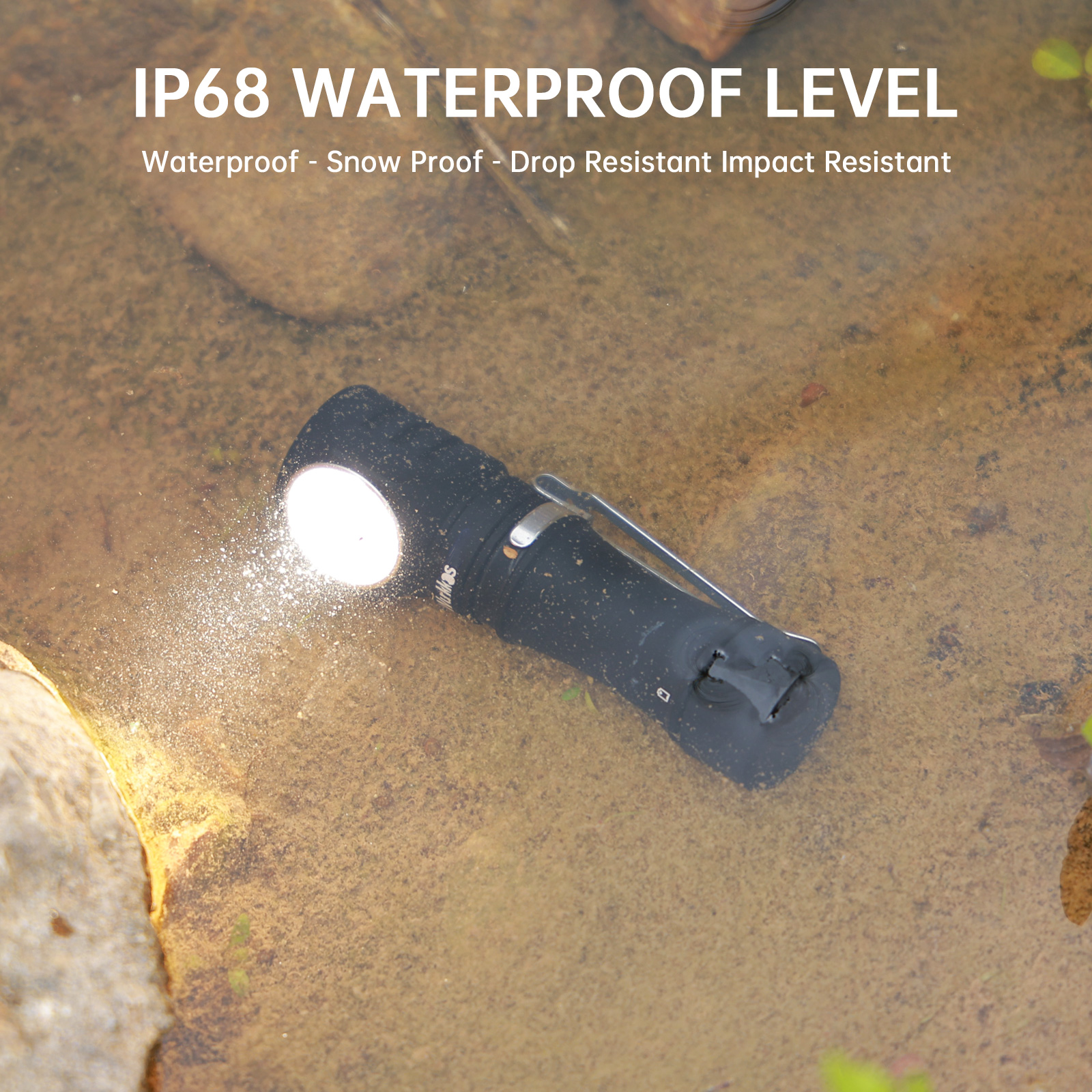 Wurkkos HD10 Mini Right Angle Flashlight, Max output 1200 Lumens/129M ...