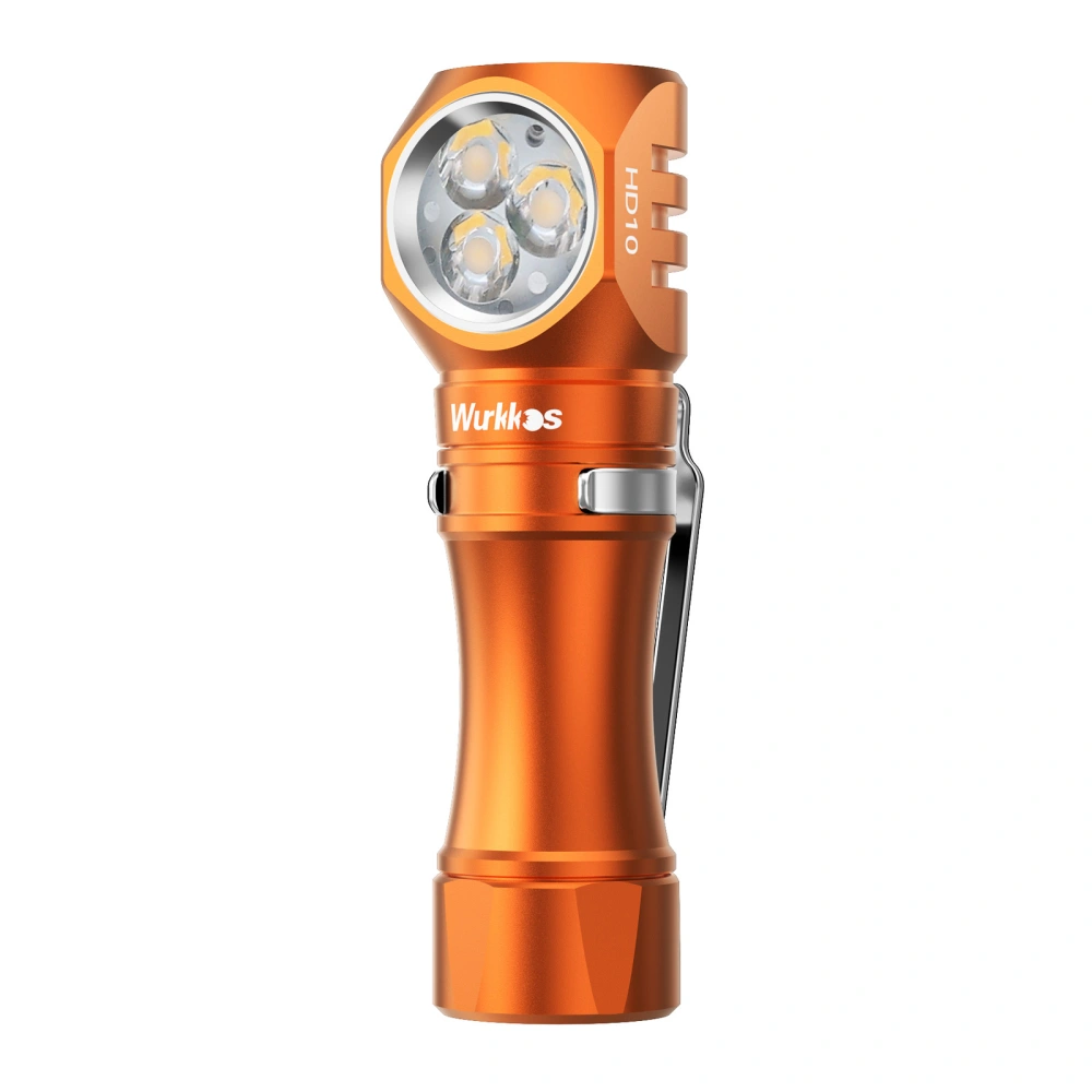 Wurkkos HD10 Mini Right Angle Flashlight, Max output 1200 Lumens/129M ...