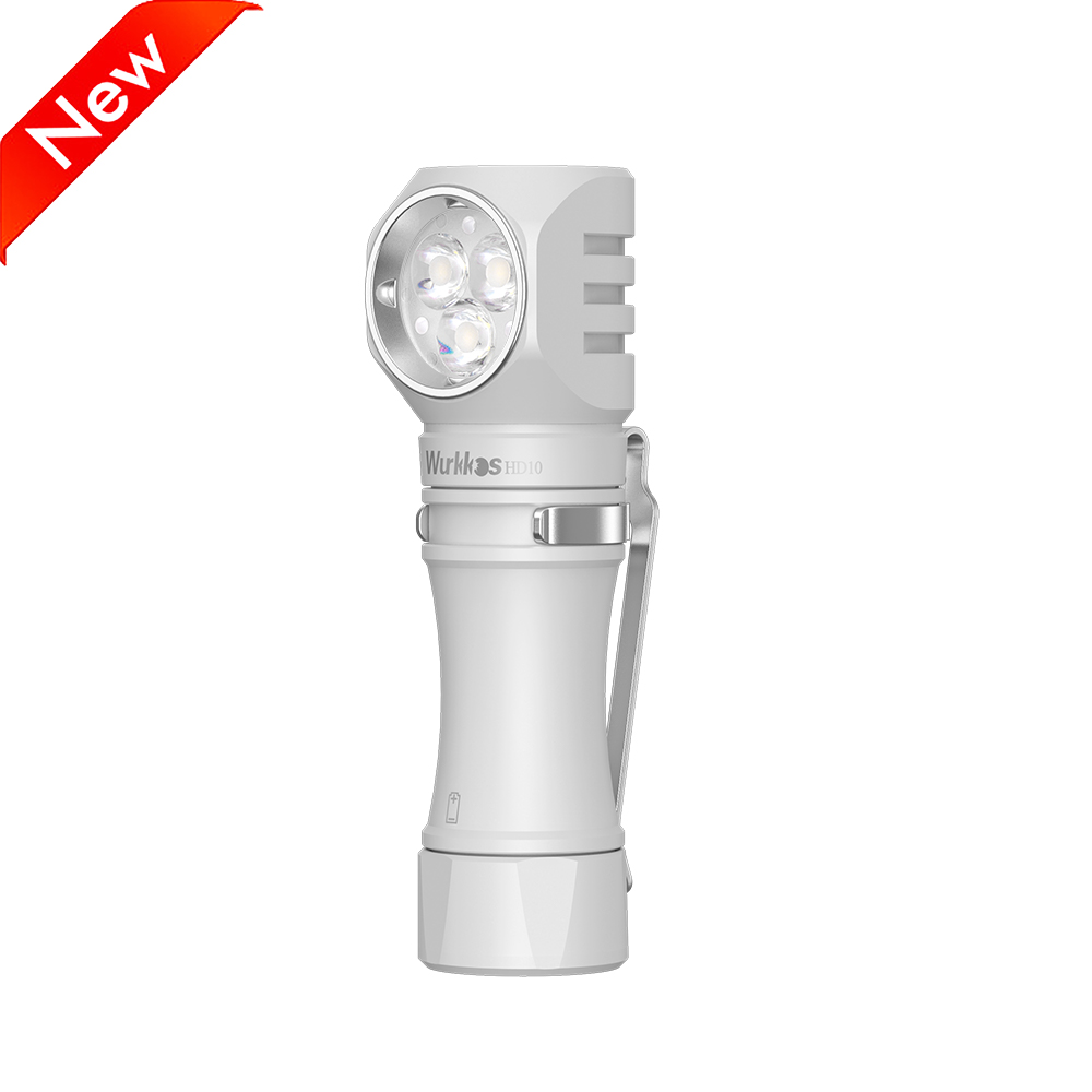 Wurkkos HD10 Mini Right Angle Flashlight, Max output 1200 Lumens/129M ...