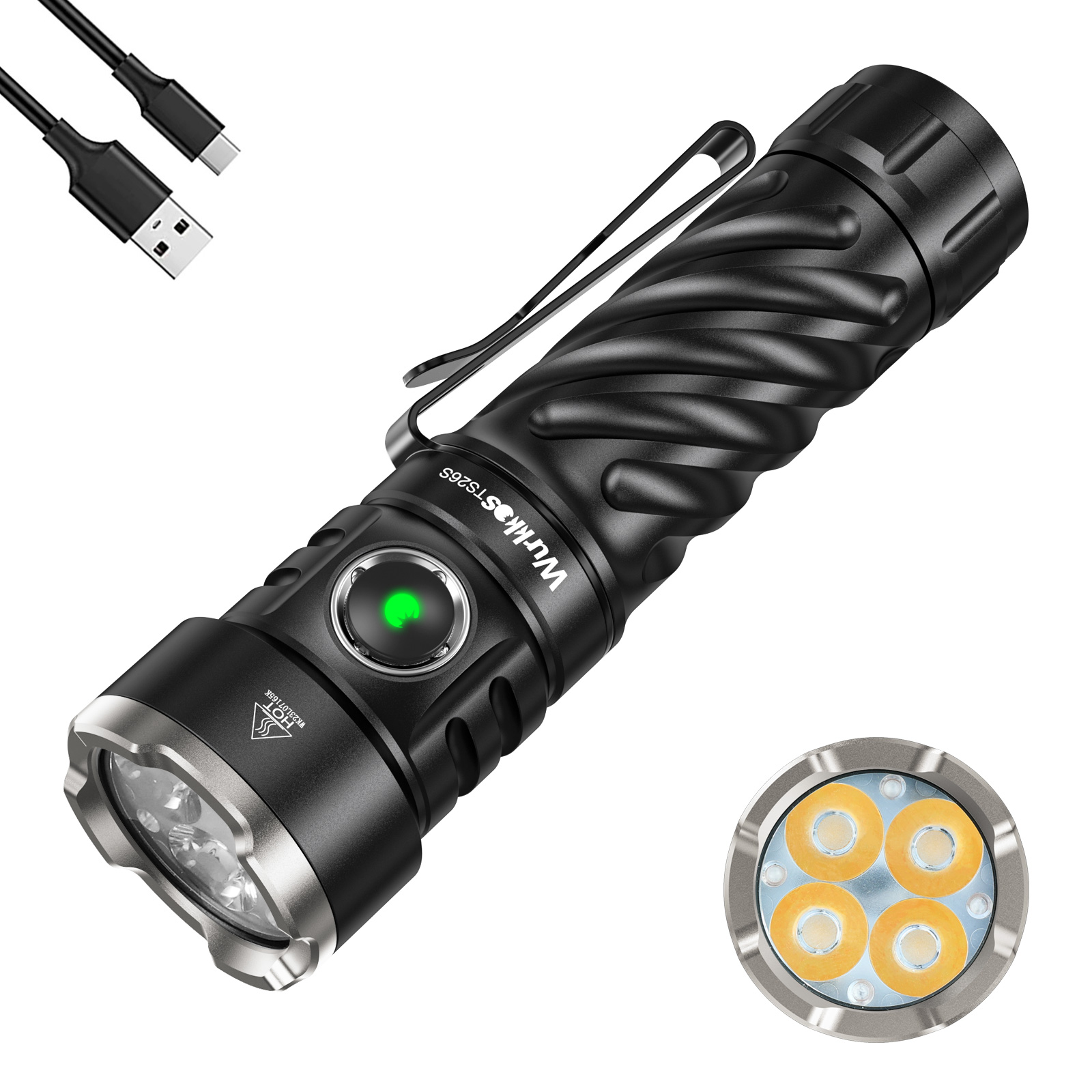 【USA warehouse】Wurkkos TS26S EDC Flashlight, 4*519A Leds with CRI 90 ...