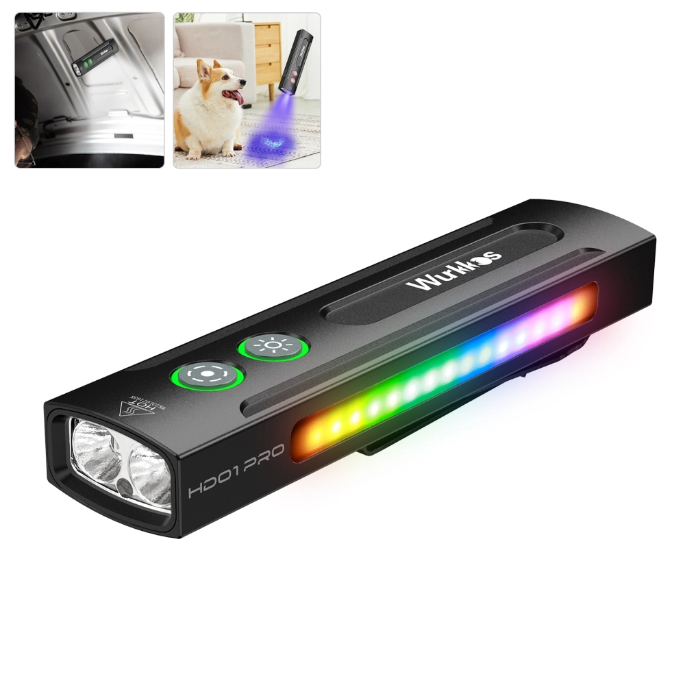 【USA warehouse】Wurkkos HD01 PRO Flat EDC Flashlight, with 365nm UV ...
