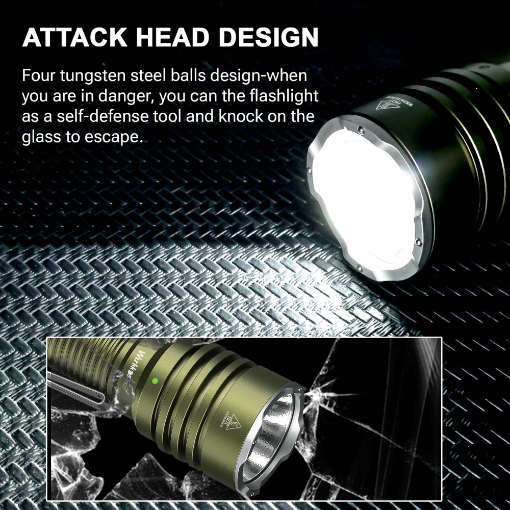 Wurkkos TS23 21700 Tactical Flashlight XHP70.3 HI LED 5000Lm Torch IPX8 ...