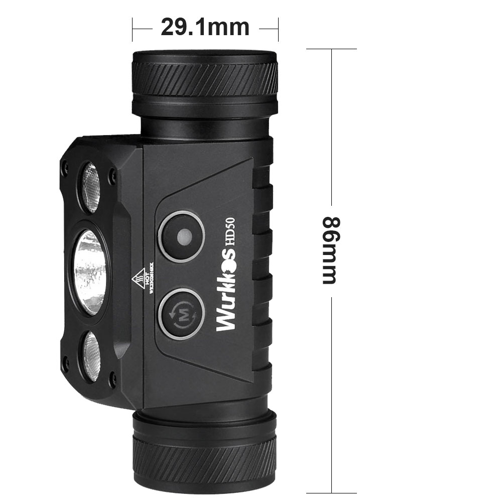 Wurkkos HD50 Headlamp with Spotlight & Floodlight&red light, 4000LM ...