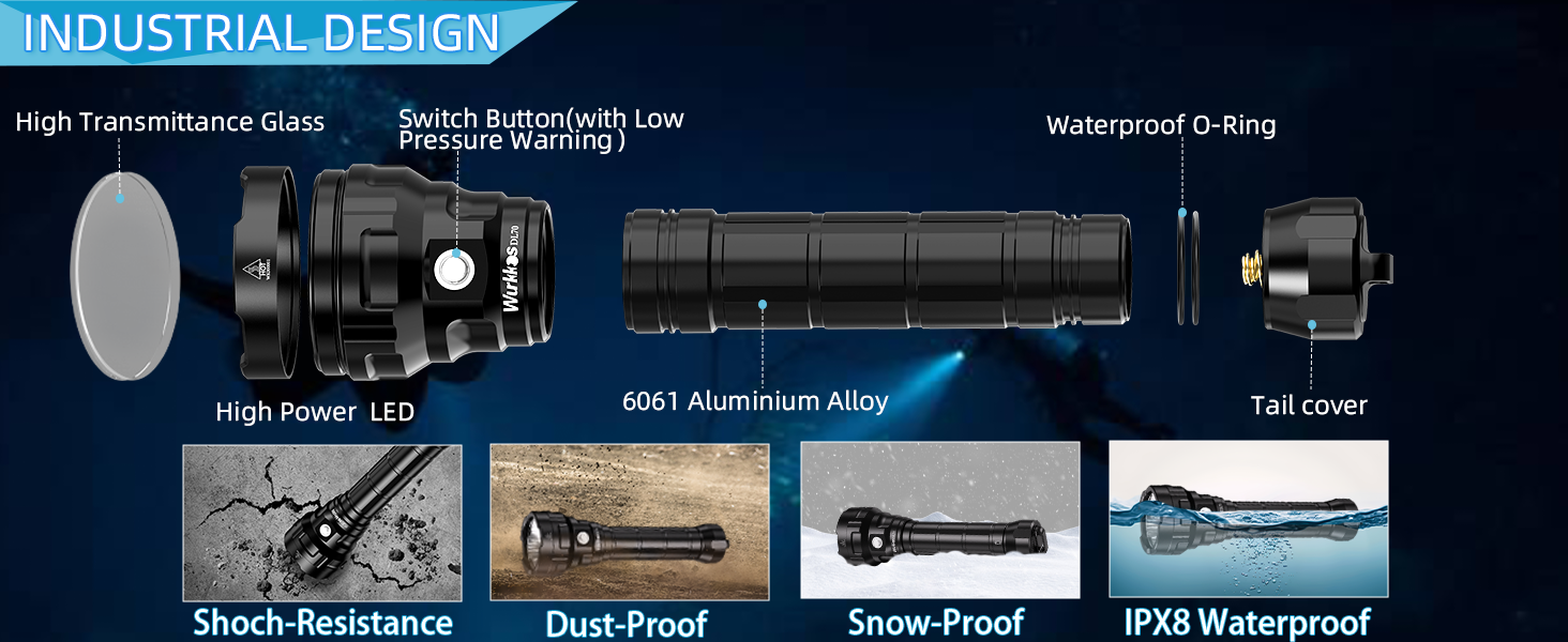 Wurkkos DL70 Dive Light | 13000LM, 100m Waterproof, Spotlight with Floodlight
