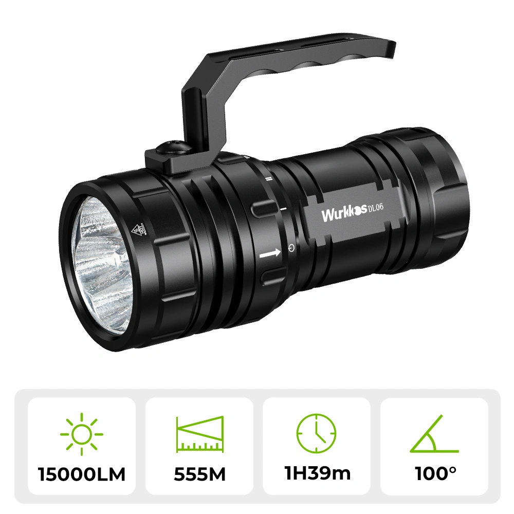 Wurkkos DL06 15000 Lumen Dive Flashlight | IPX8 100m Waterproof