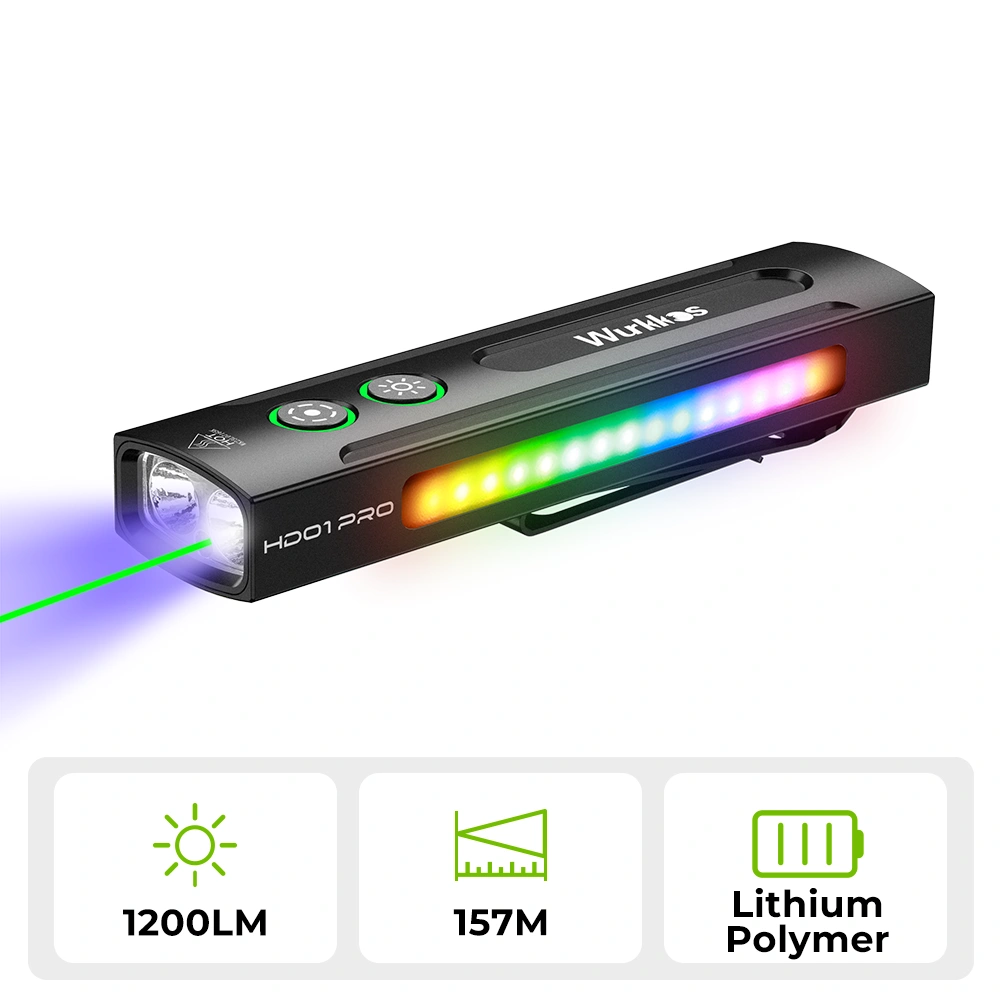 Wurkkos HD01 PRO EDC Flashlight – 365nm UV, Green Laser, High CRI LED ...