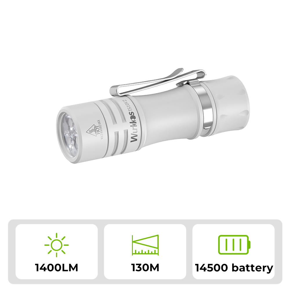 Wurkkos TS10 V2 | High CRI LED | Anduril 2 UI | RGB Aux LEDs | 1300 ...