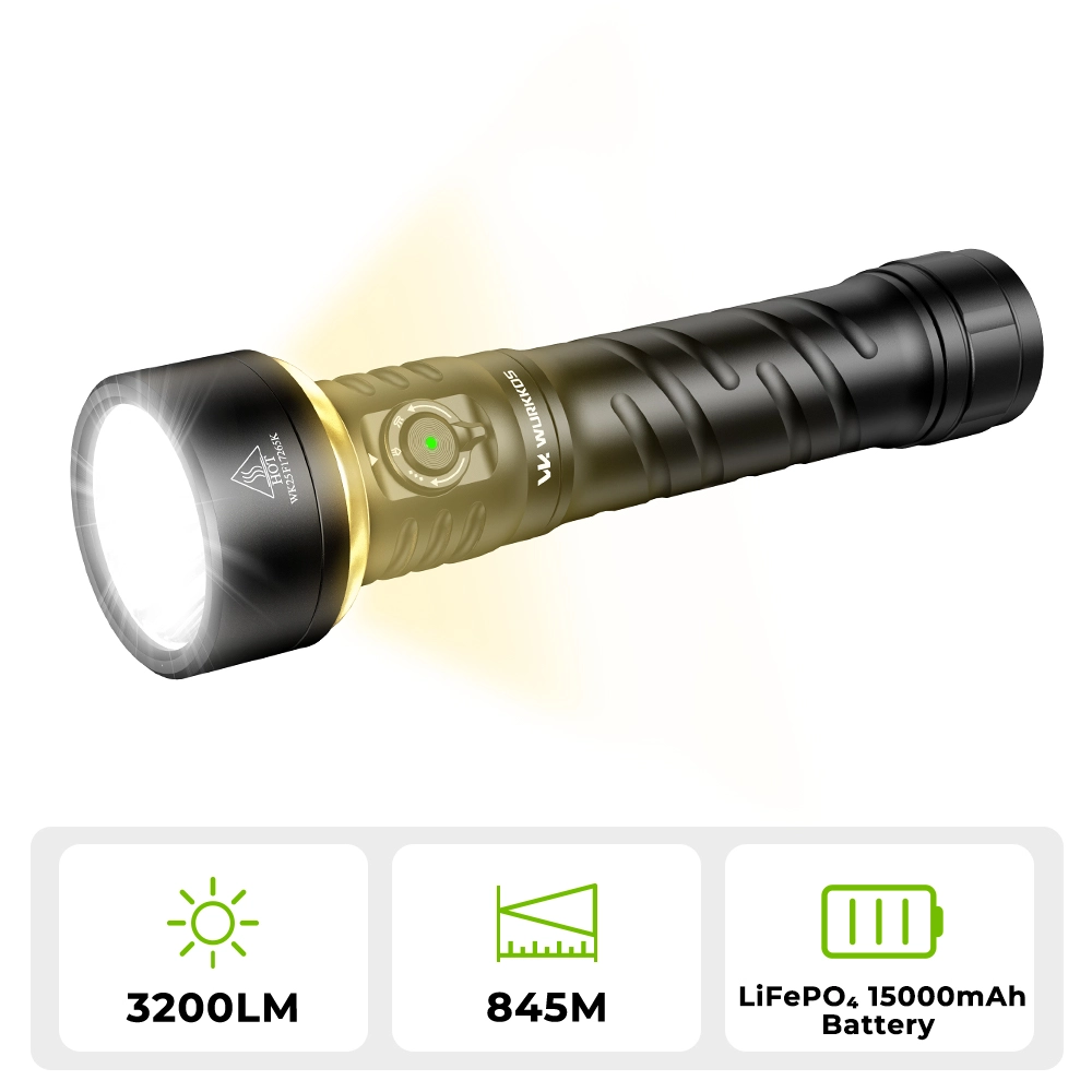 Wurkkos TS27 Flashlight | 3200LM Super Bright, 845m Throw, RGB & 3000 ...