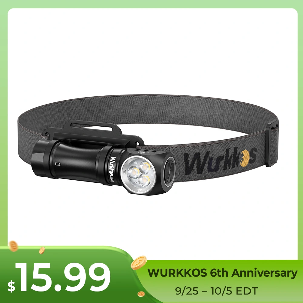 Wurkkos HD10 Mini Right Angle Flashlight, Max output 1200 Lumens/129M ...