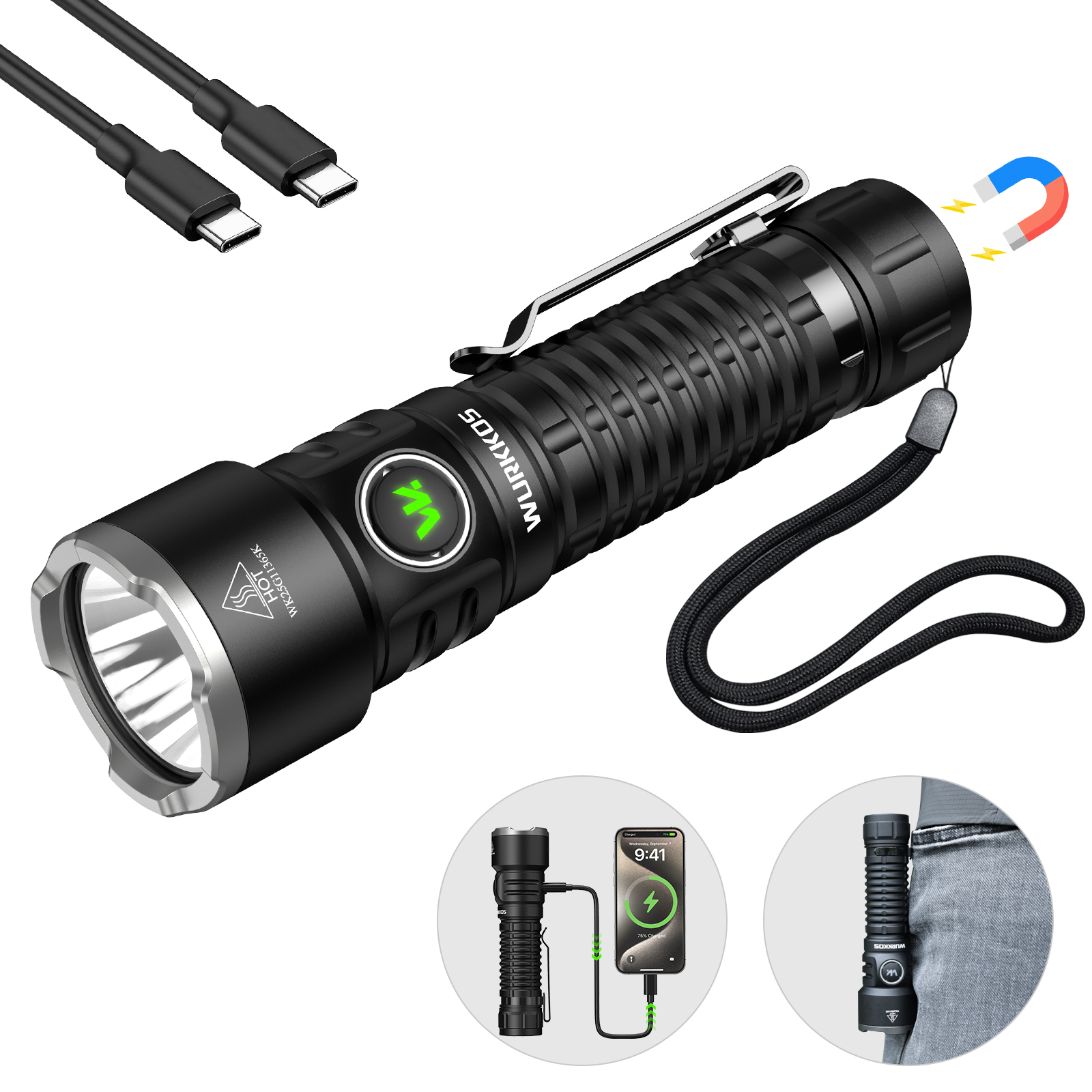 Wurkkos TS28 EDC Flashlight | 3200 Lumens Ultra Long-Range Torch 506m ...