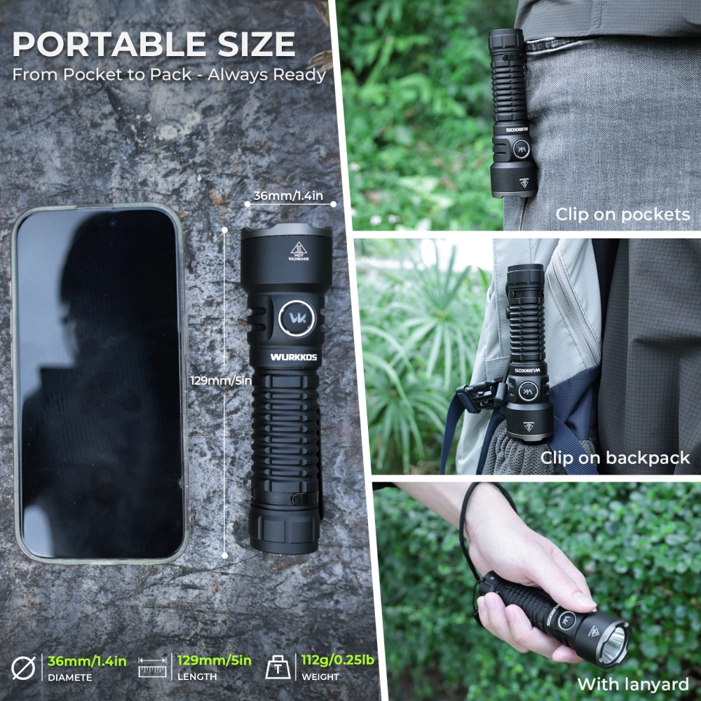 Wurkkos TS28 EDC Flashlight | 3200 Lumens Ultra Long-Range Torch 506m ...