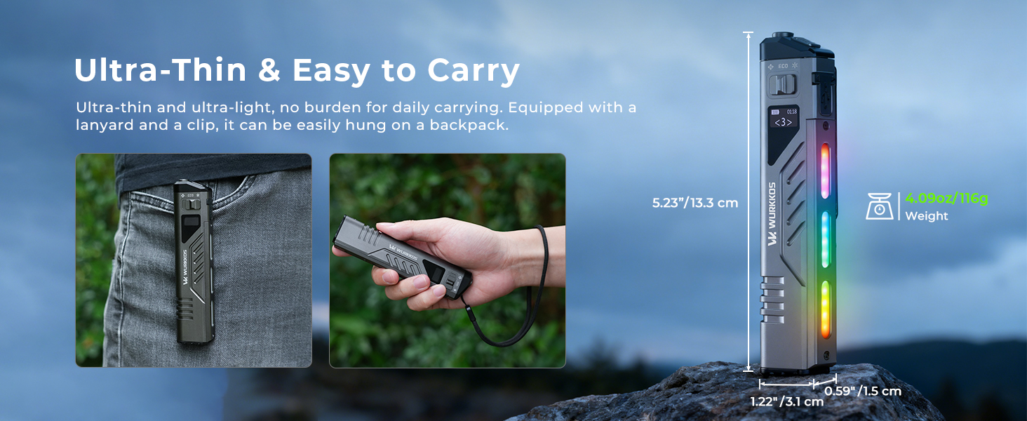 Wurkkos TD11 Smart OLED Tactical Flashlight – 3000 Lumens Slim EDC ...