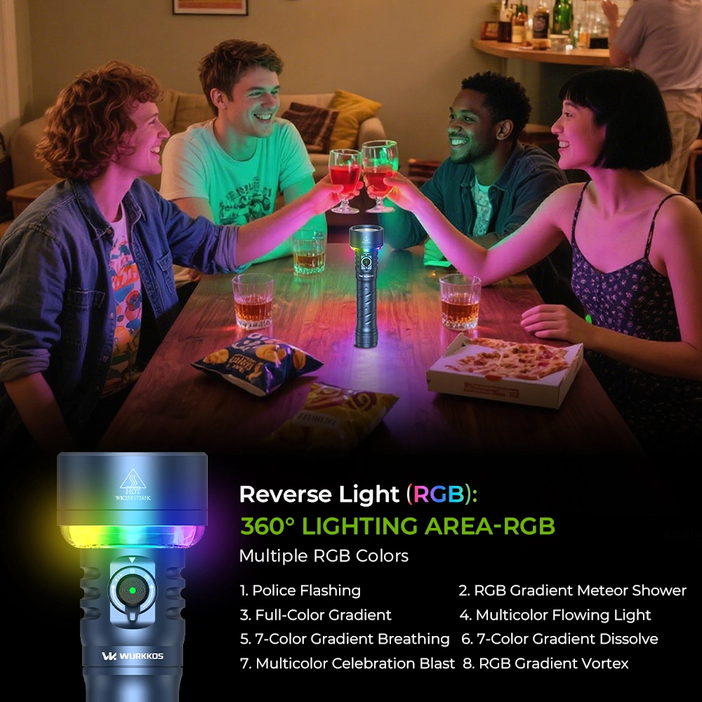 Wurkkos TS27 Flashlight | 3200LM Super Bright, 845m Throw, RGB & 3000 ...