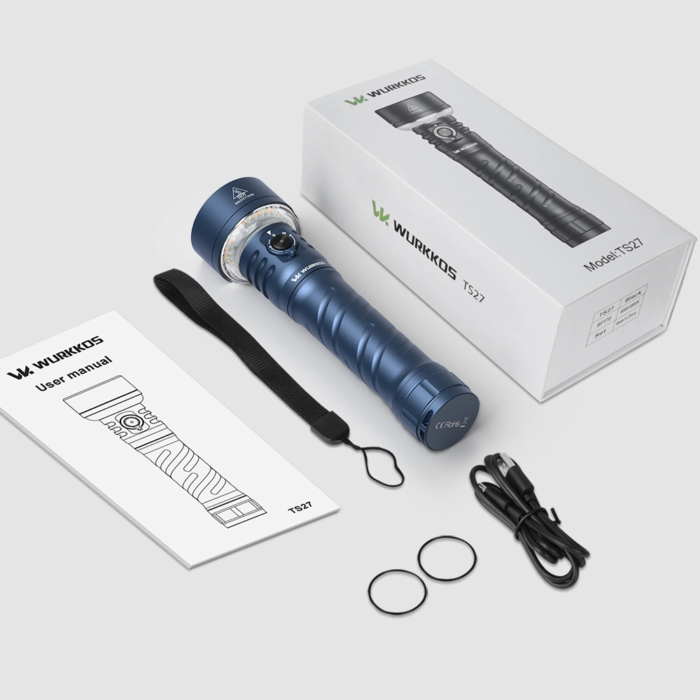 Wurkkos TS27 Flashlight | 3200LM Super Bright, 845m Throw, RGB & 3000 ...