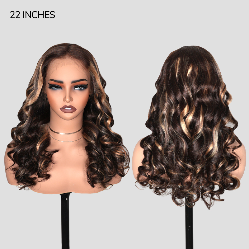 Brown Highlight Wig | Human Hair Wig | XYS Hair
