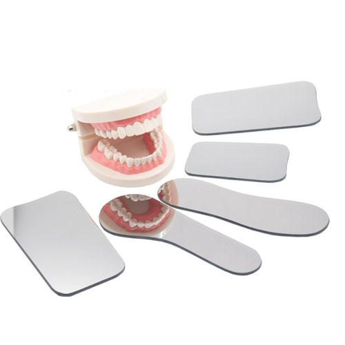 **Dental Oral Intraoral Photographic 2-sided Rhodium Glass Mirrors 5Pcs