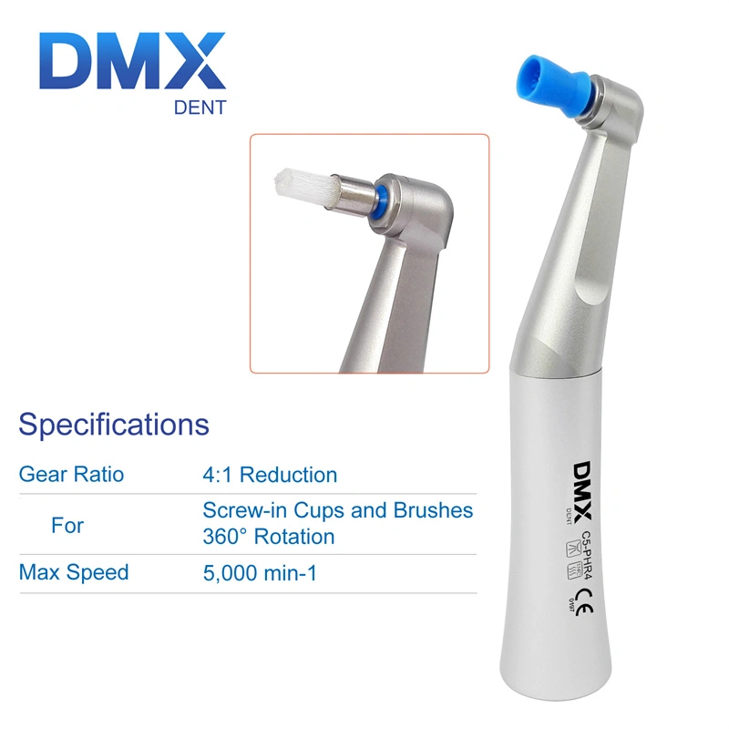 DMXDENT Dental Prophy Contra Angle 4:1 Screw-in Snap-on Polisher Cup Brushe