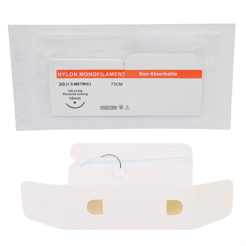 Dental Nylon Monofilament USP 3/0 Reverse Cutting Suture Surgical Oral ...